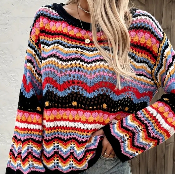 Sweaters | Multicolor Vibrant Sweater | Poshmark